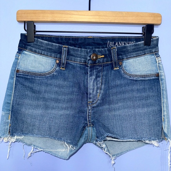 Blank NYC | Shorts | Blanknyc Patchwork Denim Cutoff Micro Mini Shorts ...